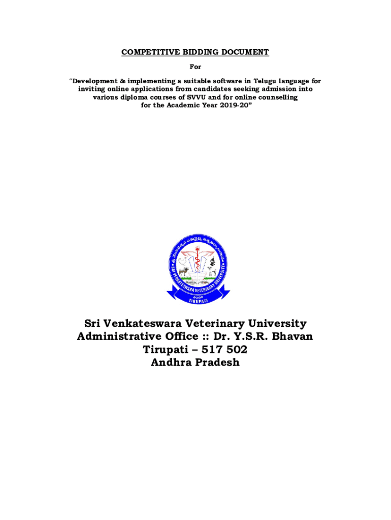 Fillable Online svvu edu Open Competitive Bidding: Guidance Note on Procurement Fax Email Print ...