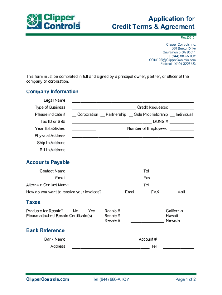 Fillable Online SAMPLE CREDIT APPLICATION - ABC-Amega Fax Email Print - pdfFiller
