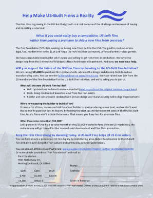 Fillable Online Finn Foundation US-Built Finn InitiativeUSA Finn Class ...