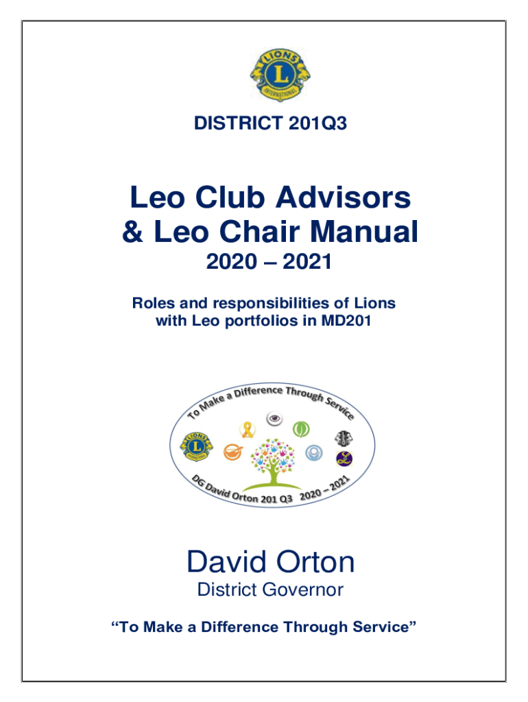 Fillable Online 201q3 lions org Club Advisor's Responsibilities Form ...