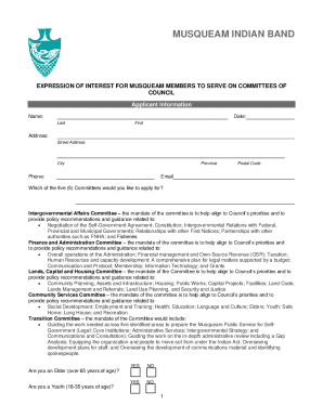Fillable Online Musqueam Council Committees Application Form 2021 ...