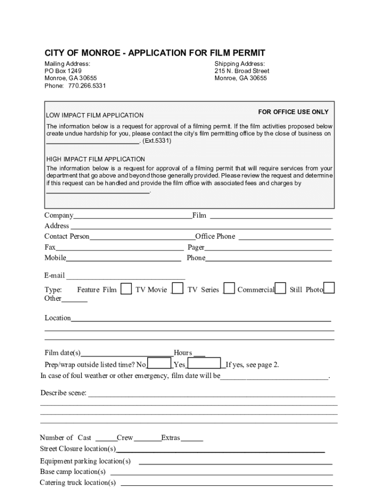 Fillable Online Forms, Permits, and ApplicationsMonroe Georgia Fax ...