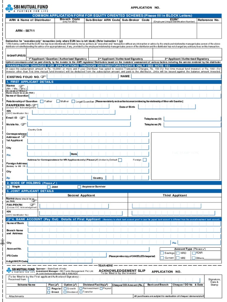 Fillable Online COMMON APPLICATION FORM FOR ... - Mutual Fund Software Fax Email Print - pdfFiller