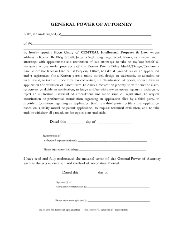 Fillable Online Free Power of Attorney (POA) Forms (11) - PDFWord ...