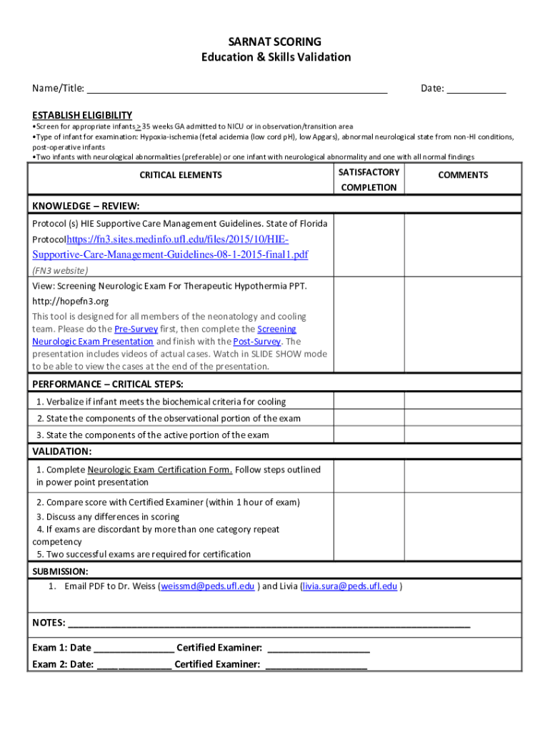 Fillable Online The Modified Sarnat Score in the Assessment of Neonatal ...