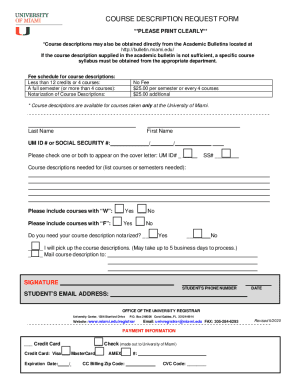 Fillable Online COURSE DESCRIPTION REQUEST FORM Fax Email Print - pdfFiller
