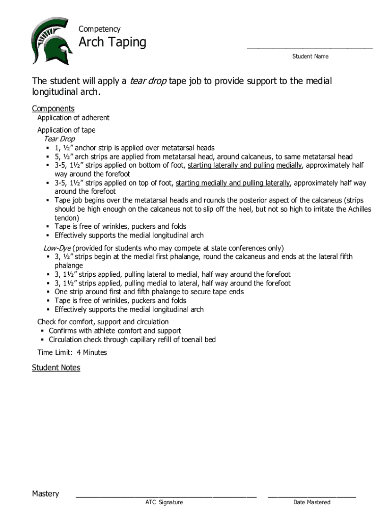 Fillable Online Taping Series: Tear Drop and Transverse Arch Support ...