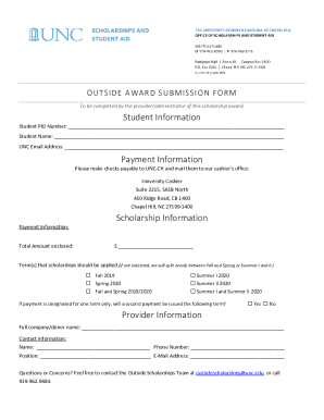 Fillable Online studentaid unc Outside Award Submission Form Fax Email ...