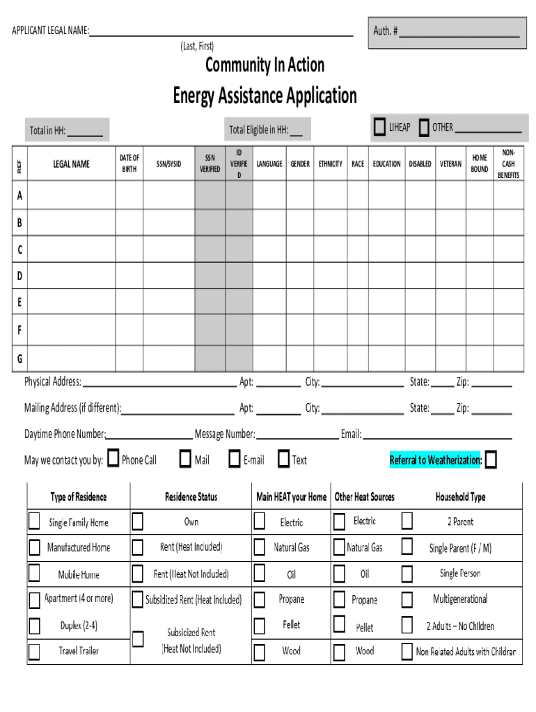 Completable En línea Community In Action - Energy Assistance ...