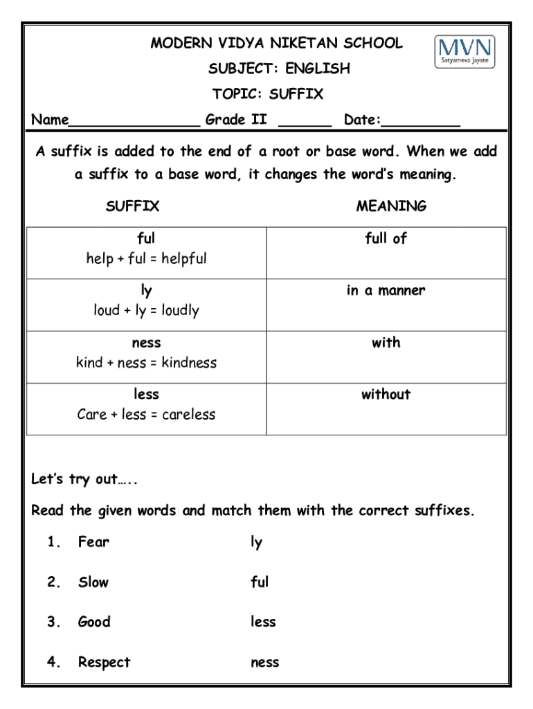 Fillable Online Prefix worksheets Fax Email Print - pdfFiller