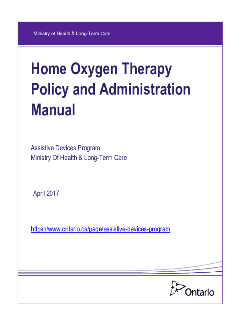 Fillable Online Home Oxygen Therapy Policy and Administration Manual ...
