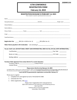 Fillable Online conferenceservices siu Crossing Borders Conference ...