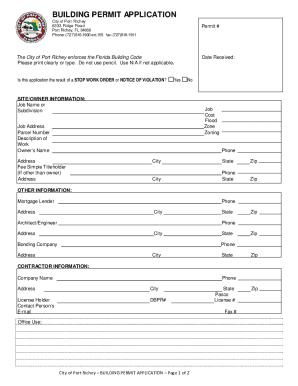 Fillable Online Building Permit Signature Authorization - City of Port ...