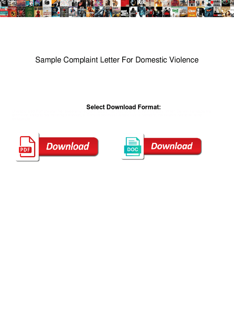 Fillable Online Sample Complaint Letter For Domestic Violence. Sample ...