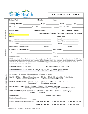 Fillable Online Patient Intake Form Name Date Age Birth ... Fax Email ...