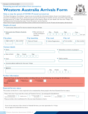 Fillable Online wafarmers org Arrivals form.doc Fax Email Print - pdfFiller