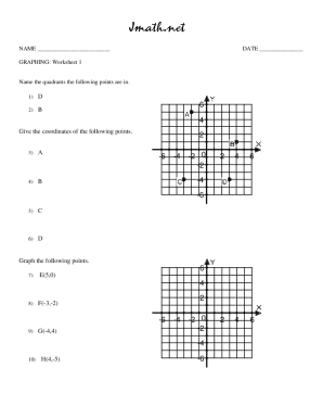 Fillable Online Plotting Coordinates in 4 quadrants worksheet with ...