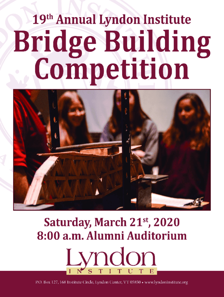 Fillable Online engineering department bridge building competition ...