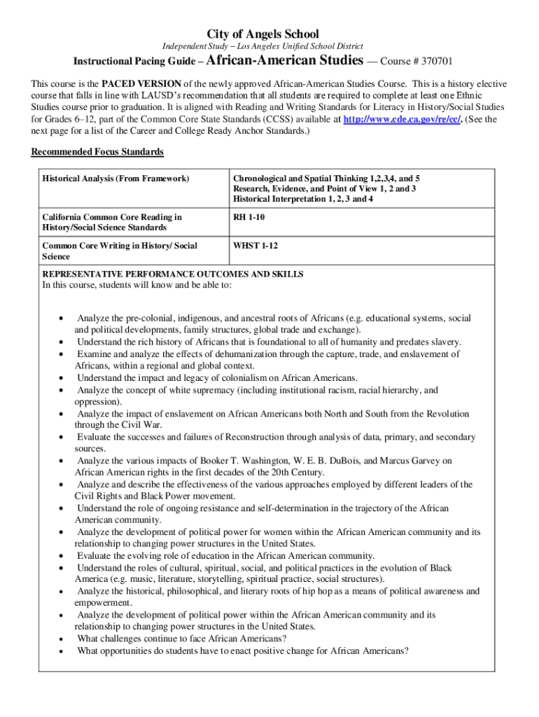 Fillable Online History/Social Science Pre K-12 / Ethnic Studies ...