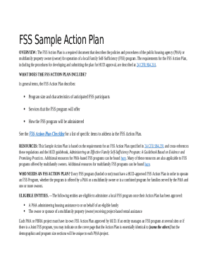 Sample FSS Action Plan from Nan McKay and Associates Doc Template ...