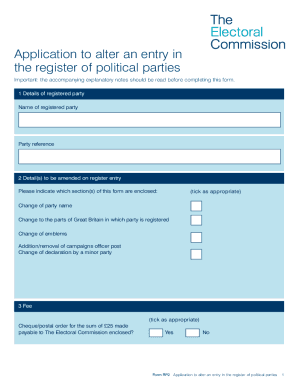 Fillable Online Form RP2 - Application to register an entry in the ...
