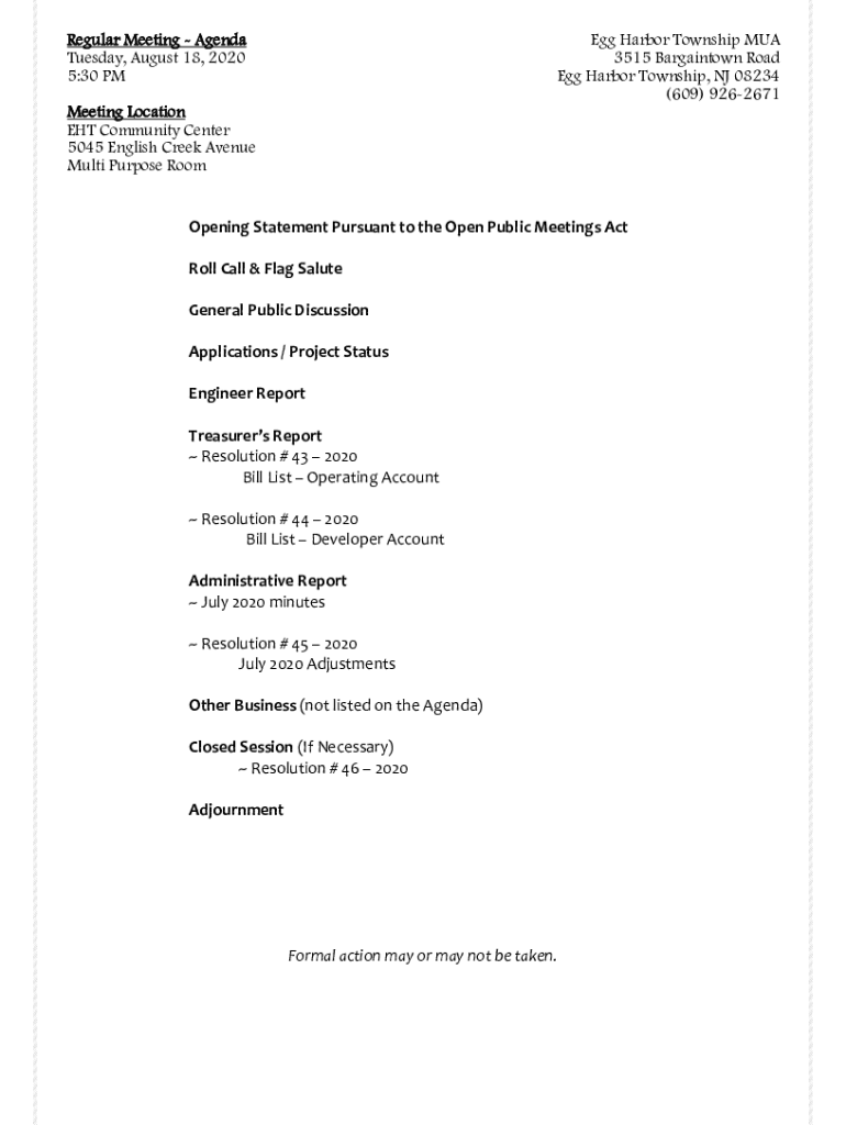 Fillable Online EHT Community Center Fax Email Print - pdfFiller