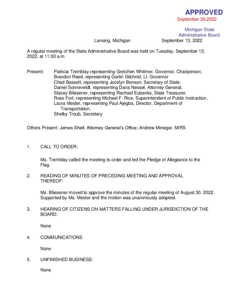 Fillable Online State Administrative Board - DTMB - State of Michigan ...