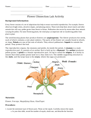 Flower Dissection Lab Guide - aec ifas ufl Doc Template | pdfFiller