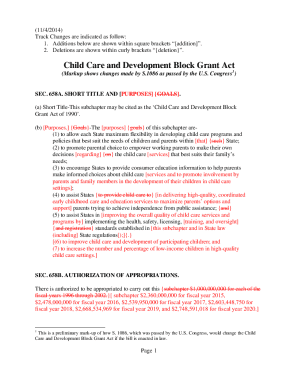 Fillable Online Child Care and Development Block Grant Track Changes ...