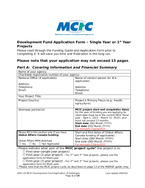 Development Fund Application - Single Year or 1st Year Projects Doc ...