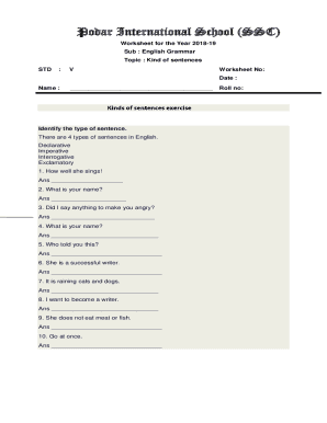 Fillable Online Podar School Worksheets - Fill Online, Printable ...