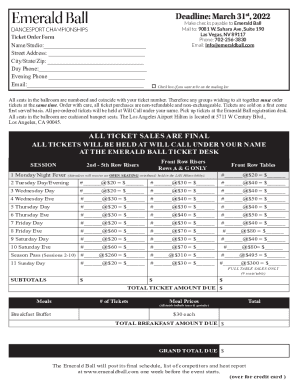 Fillable Online Ticket Order Form Fax Email Print - pdfFiller
