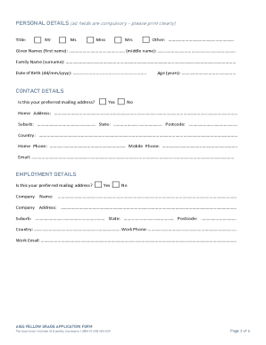 Fillable Online Fellow Application Form NB Fax Email Print - pdfFiller