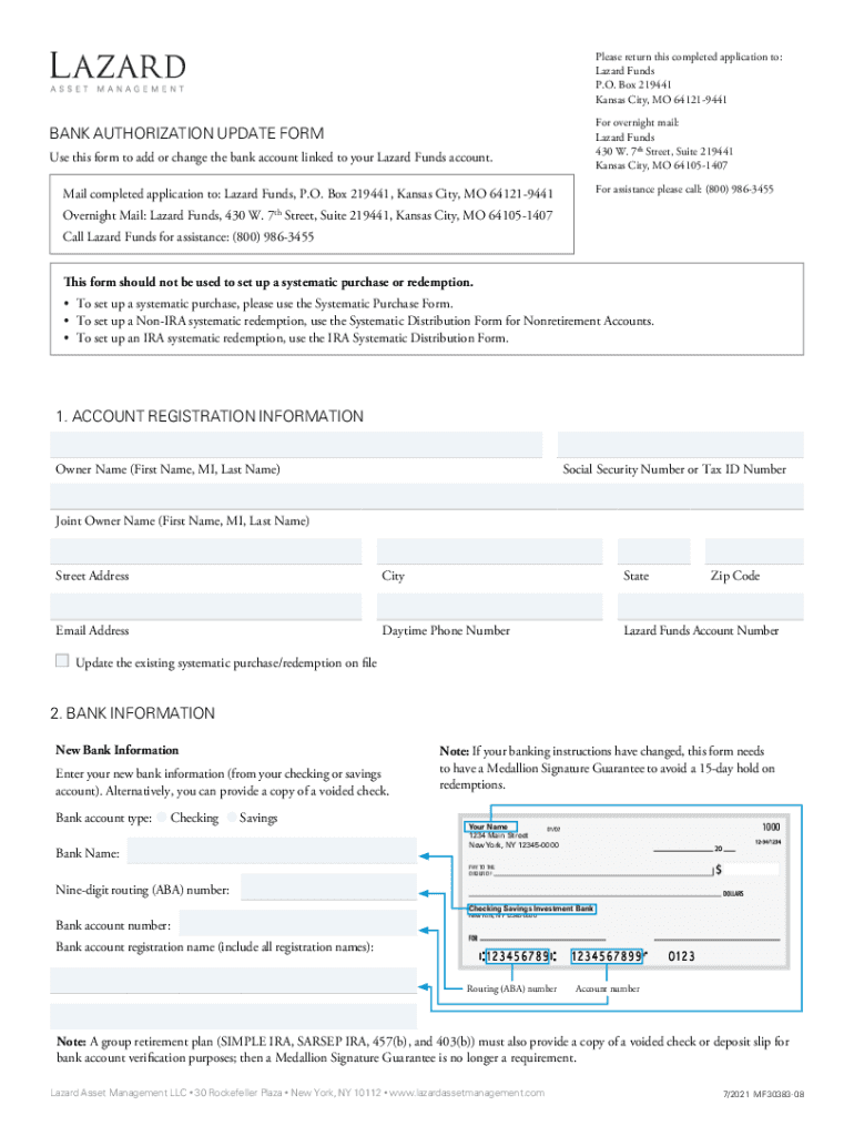 Fillable Online Bank Authorization Update Fax Email Print - pdfFiller