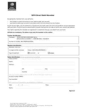 Fillable Online By signing this mandate form, you authorise: Fax Email ...