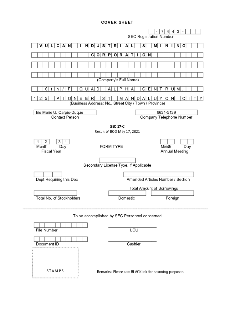 Fillable Online - 7 4 4 3 SEC Registration Number Fax Email Print ...
