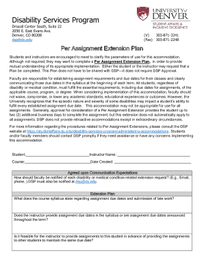 Fillable Online Per Assignment Extension Plan Form Fillable Version 2022 Fax Email Print - pdfFiller