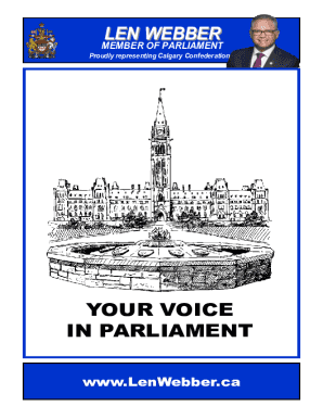 Fillable Online Len Webber - Member of Parliament - House of Commons ...