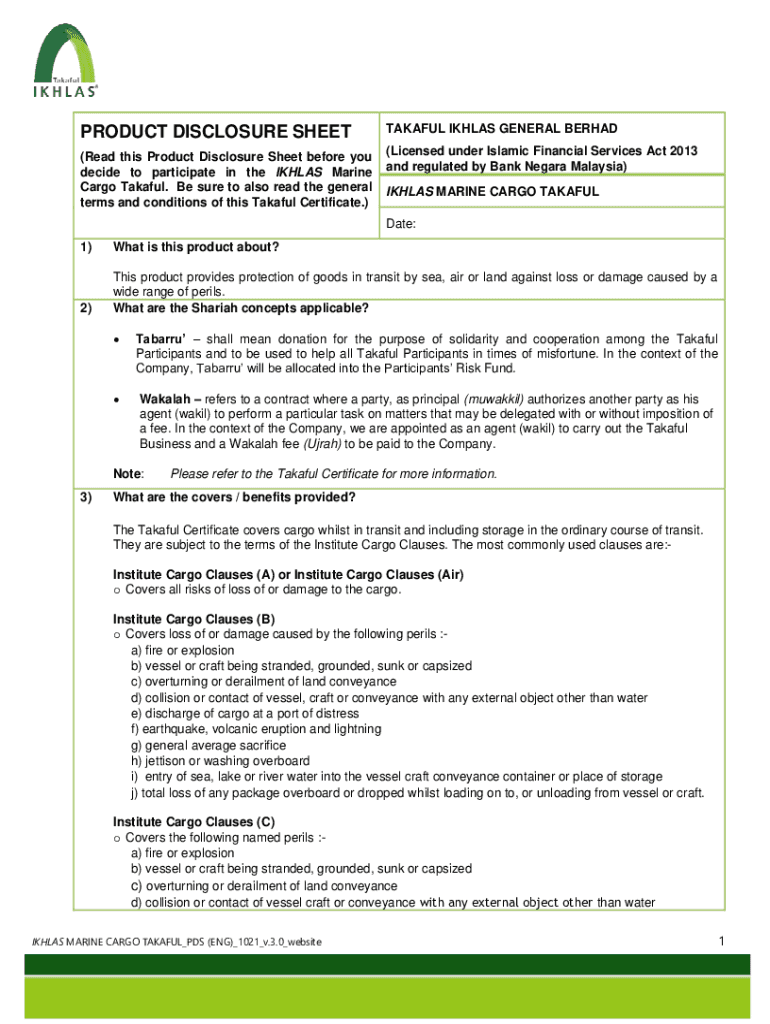 Fillable Online PRODUCT DISCLOSURE SHEET - MBSB Bank Fax Email Print ...