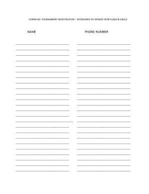 Fillable Online Cornhole tournament sign-up form Fax Email Print ...