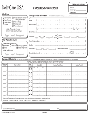 Fillable Online DeltaCare Enrollment Form Fax Email Print - pdfFiller
