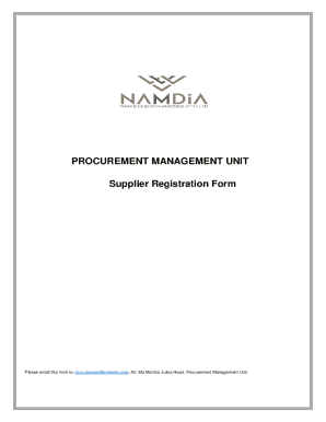 Fillable Online PROCUREMENT MANAGEMENT UNIT Supplier Registration ...
