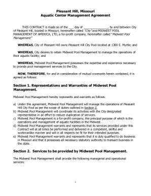 Fillable Online BID FOR POOL MANAGEMENT SERVICES Fax Email Print ...