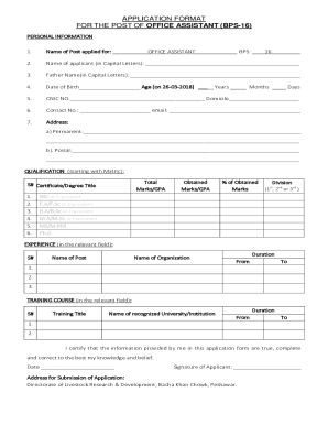 Fillable Online APPLICATION FORM - Supreme Court Of Pakistan Fax Email ...