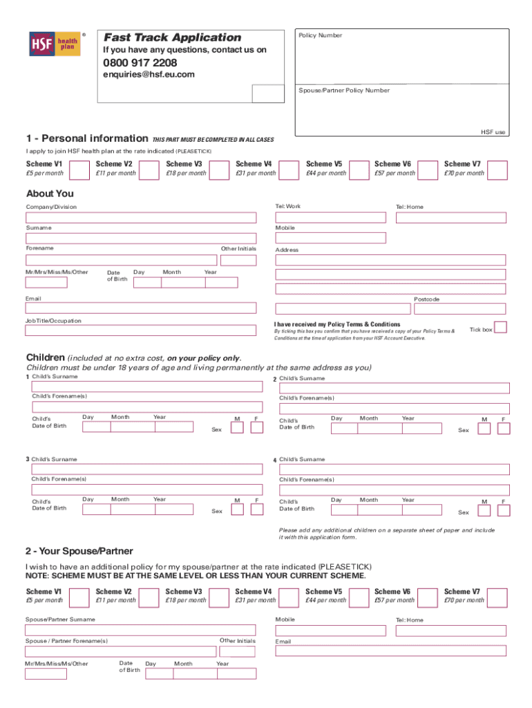 Fillable Online HSF Claim Form Fax Email Print - pdfFiller