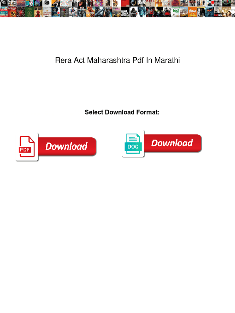 Fillable Online Rera Act Maharashtra Pdf In Marathi. Rera Act ...