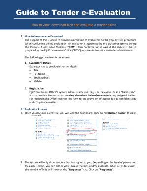 Fillable Online Guide to Tender e-Evaluation - Fiji Procurement Office ...