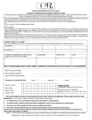 Fillable Online Dividend Mandate Form - Computershare Fax Email Print ...