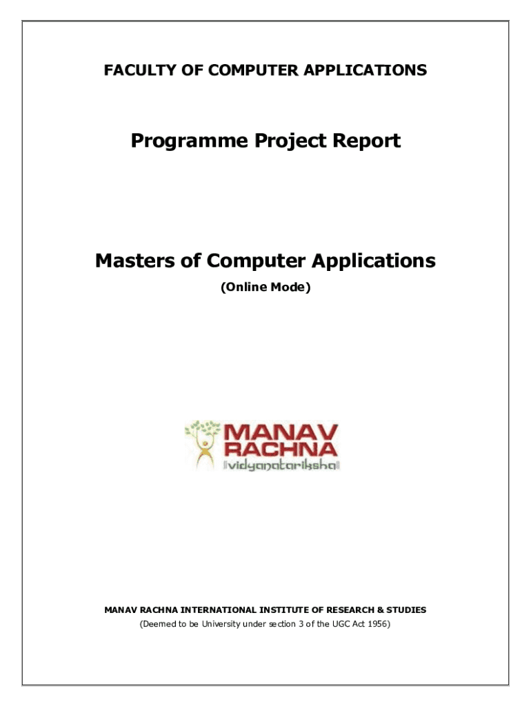 Fillable Online Programme Project Report Masters of Computer ...