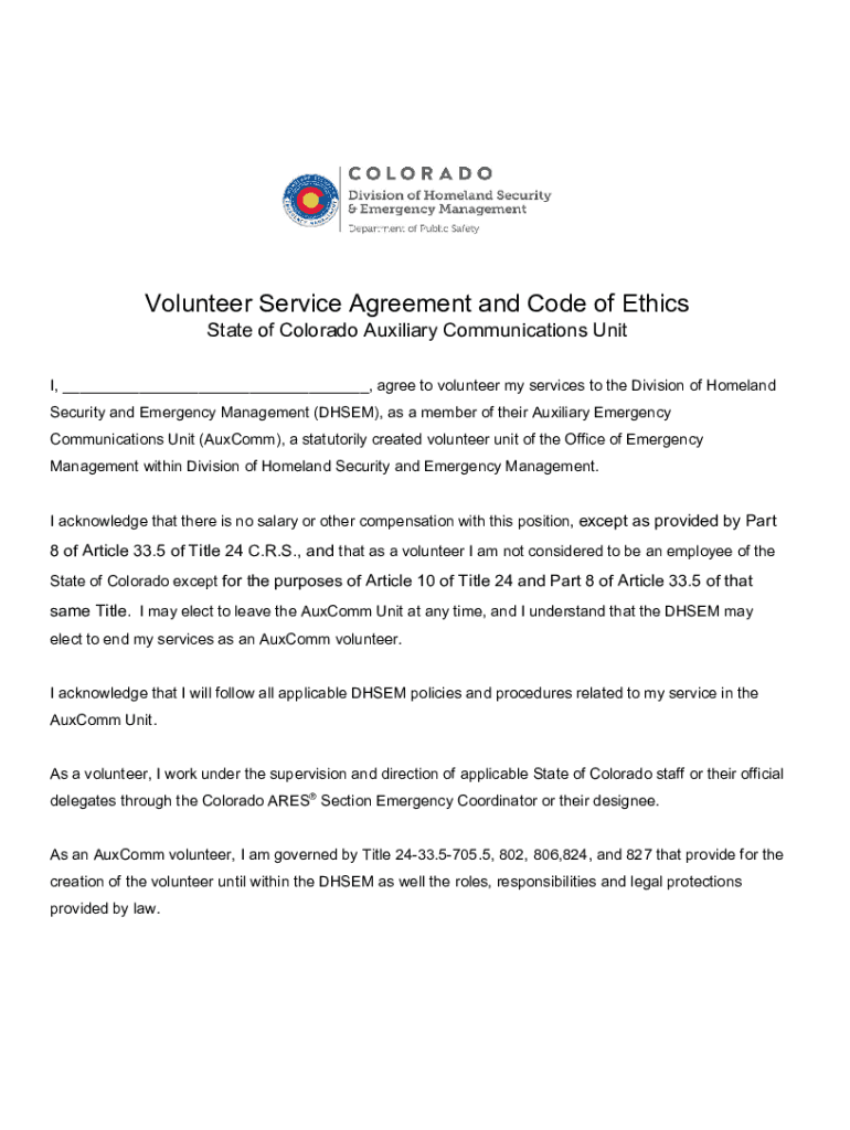Fillable Online Volunteer ServiceHomeland Security Fax Email Print - pdfFiller